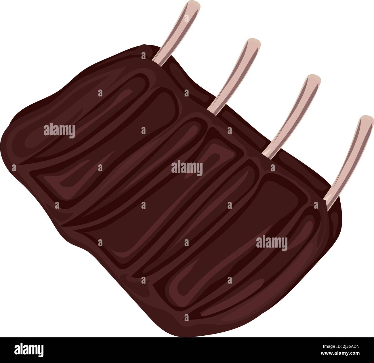 roasted pork ribs Stock Vector Image & Art - Alamy