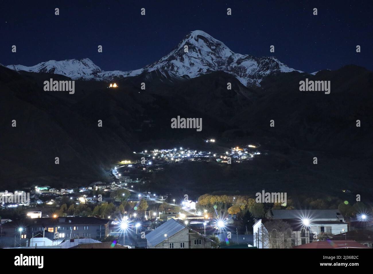 Beautiful view of Kazbegi mountain valley in Georgia Stock Photo - Alamy