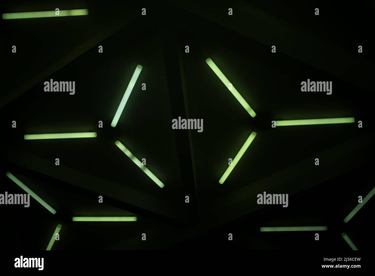 Light in dark. Lamps on ceiling. Interior design. Texture from ...