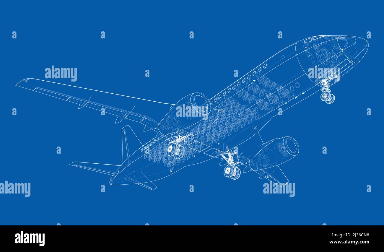 Airplane wing blueprint Stock Vector Images - Alamy