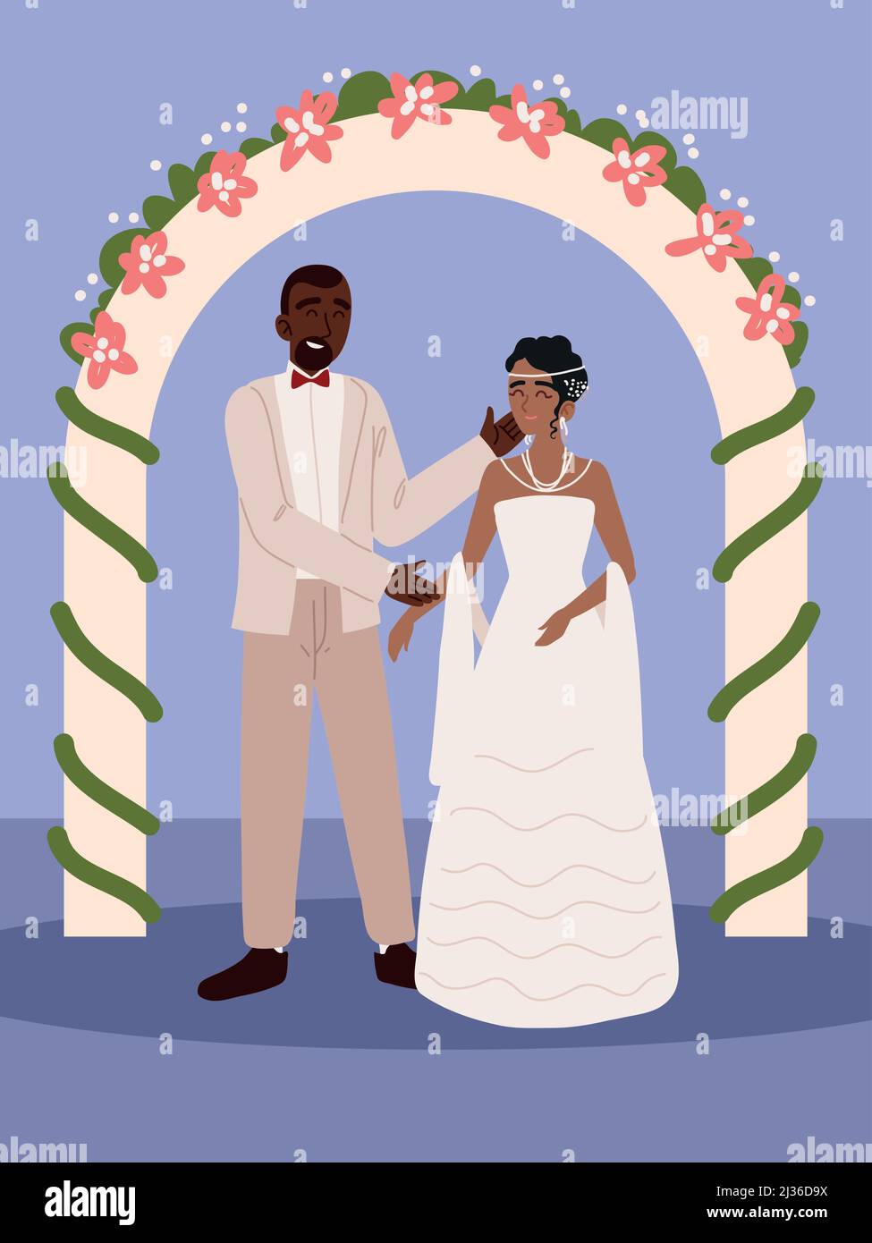 afro american wedding couple Stock Vector Image & Art - Alamy