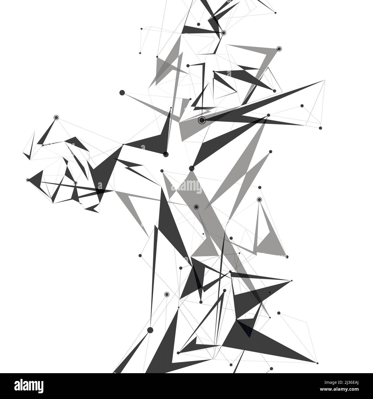 Molecular structure with connected abstract shapes. Chemistry ...