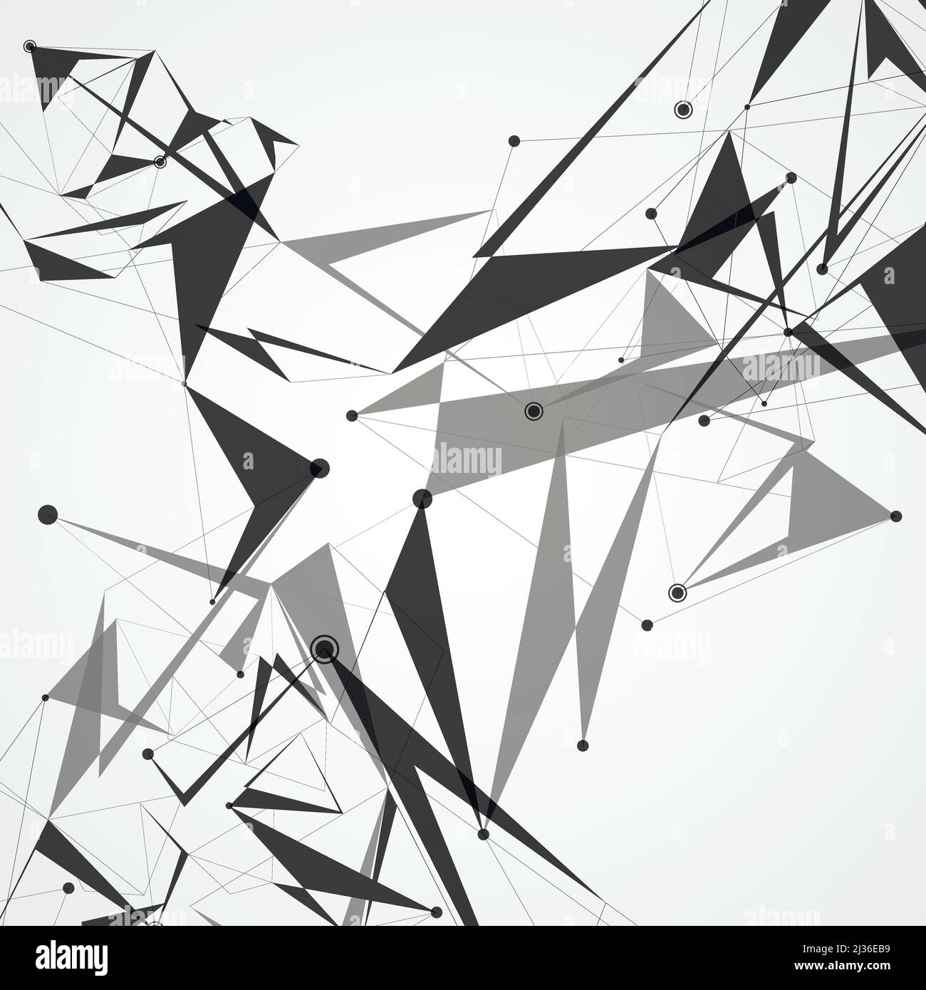 Molecular structure with connected abstract shapes. Chemistry ...