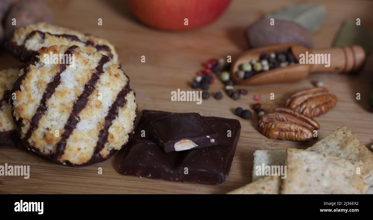 Coconut Macaroon With Belgian Chocolate With Nuts and Spices Stock ...