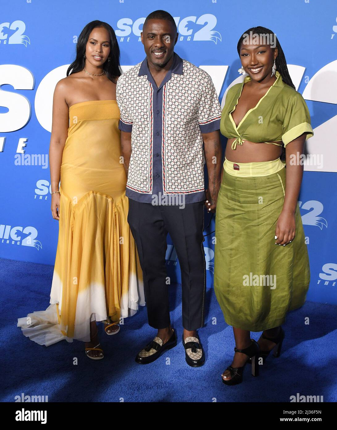 (L-R) Sabrina Elba, Idris Elba and Isan Elba at the SONIC THE HEDGEHOG ...