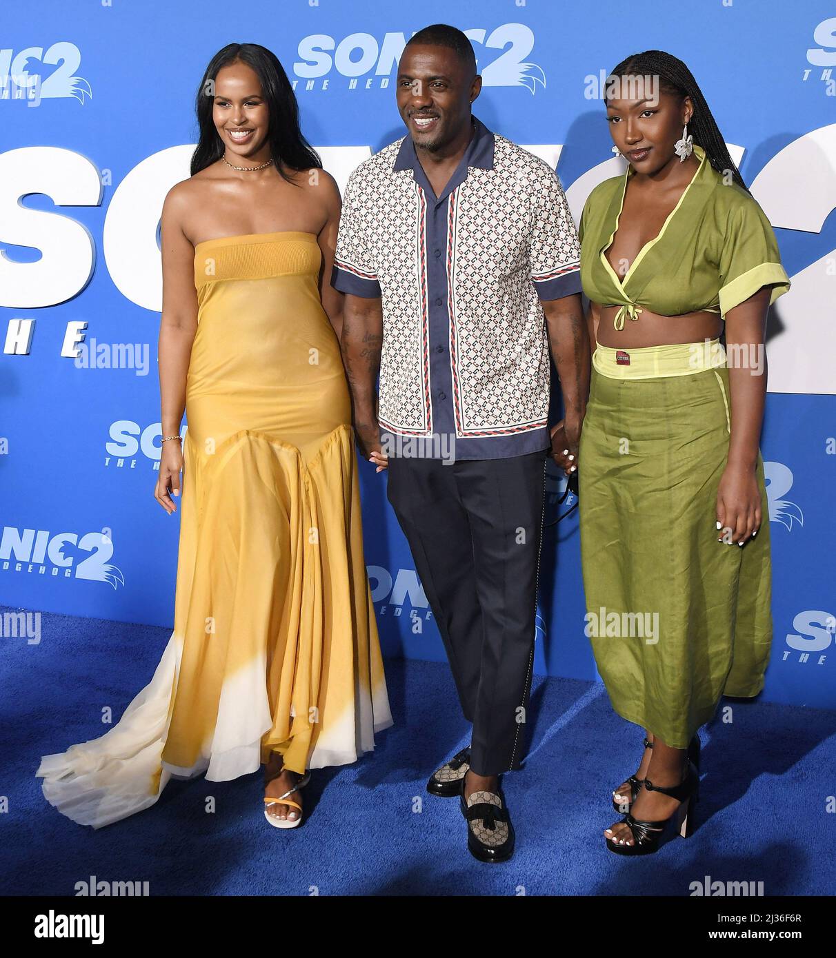 (L-R) Sabrina Elba, Idris Elba and Isan Elba at the SONIC THE HEDGEHOG ...