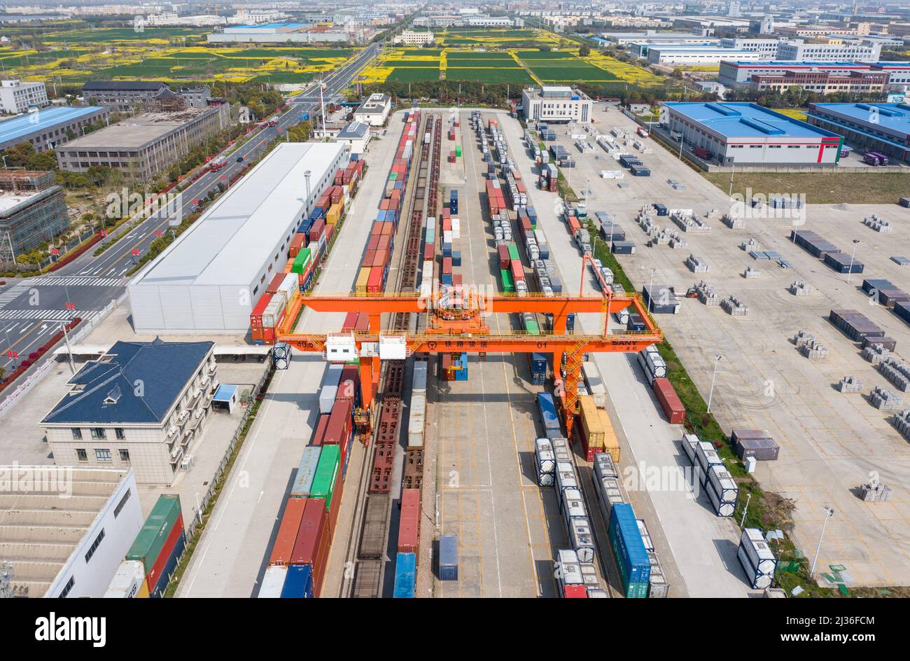 NANTONG, CHINA - APRIL 6, 2022 - Aerial photo taken on April 6, 2022 ...