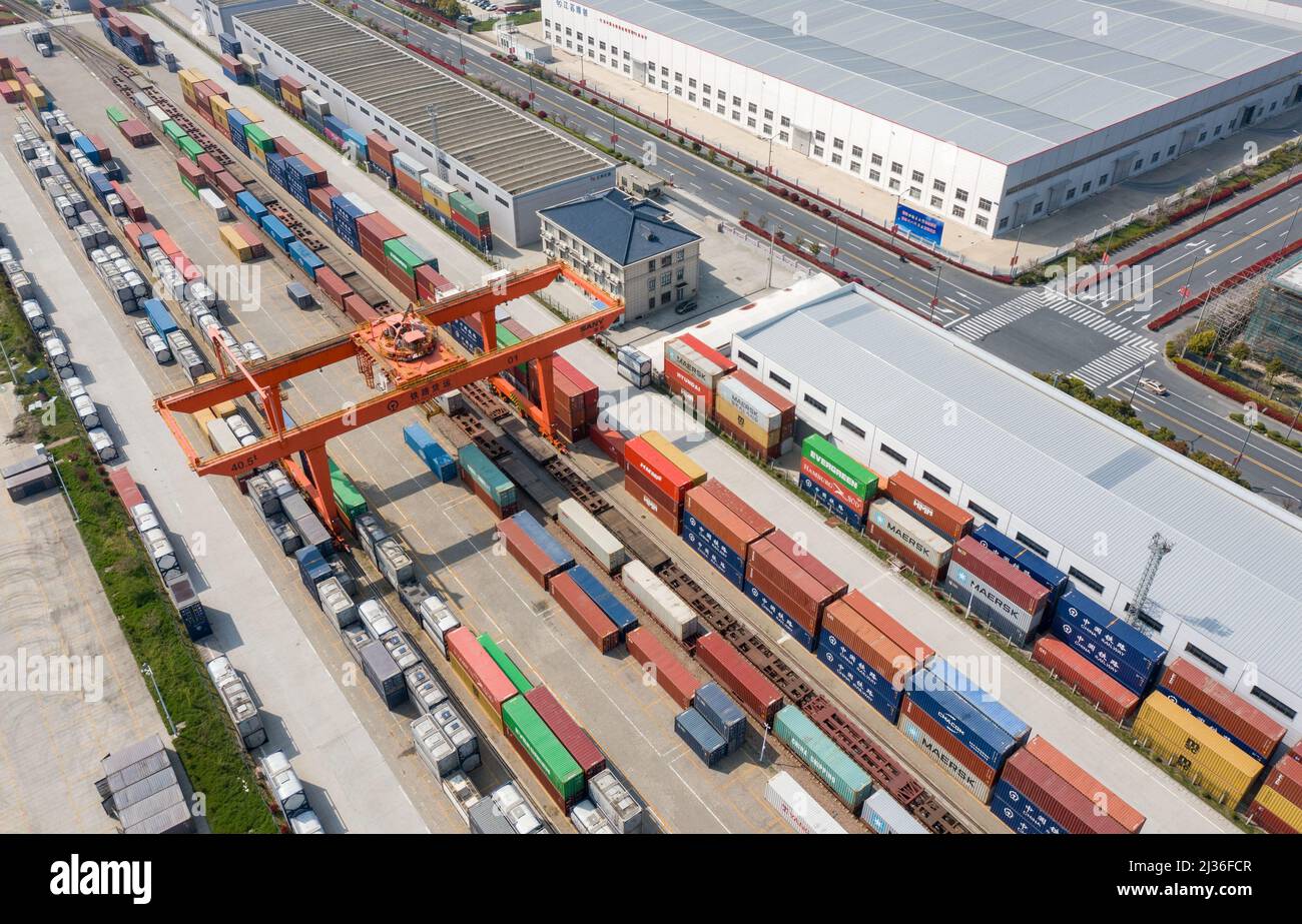 NANTONG, CHINA - APRIL 6, 2022 - Aerial photo taken on April 6, 2022 ...