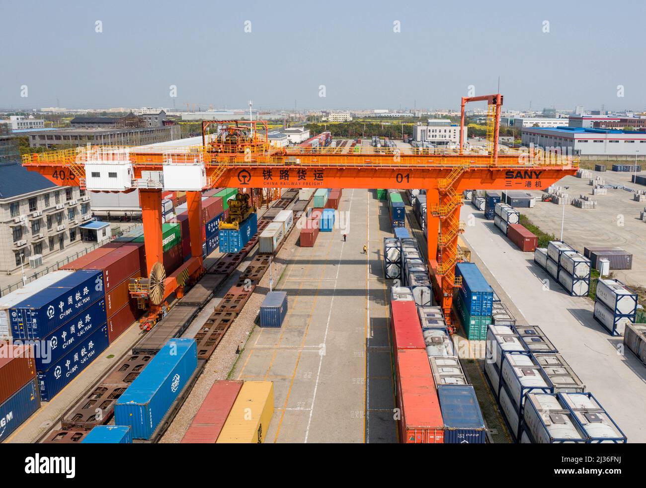 NANTONG, CHINA - APRIL 6, 2022 - Aerial photo taken on April 6, 2022 ...