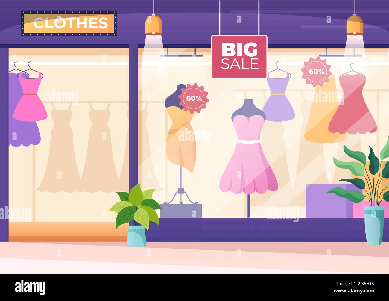 Shopping Mall Modern Background Illustration with Interior Inside ...