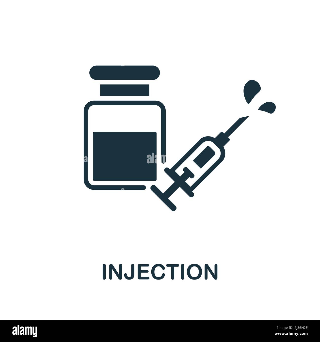 Injection icon. Simple element from healthcare collection. Creative ...