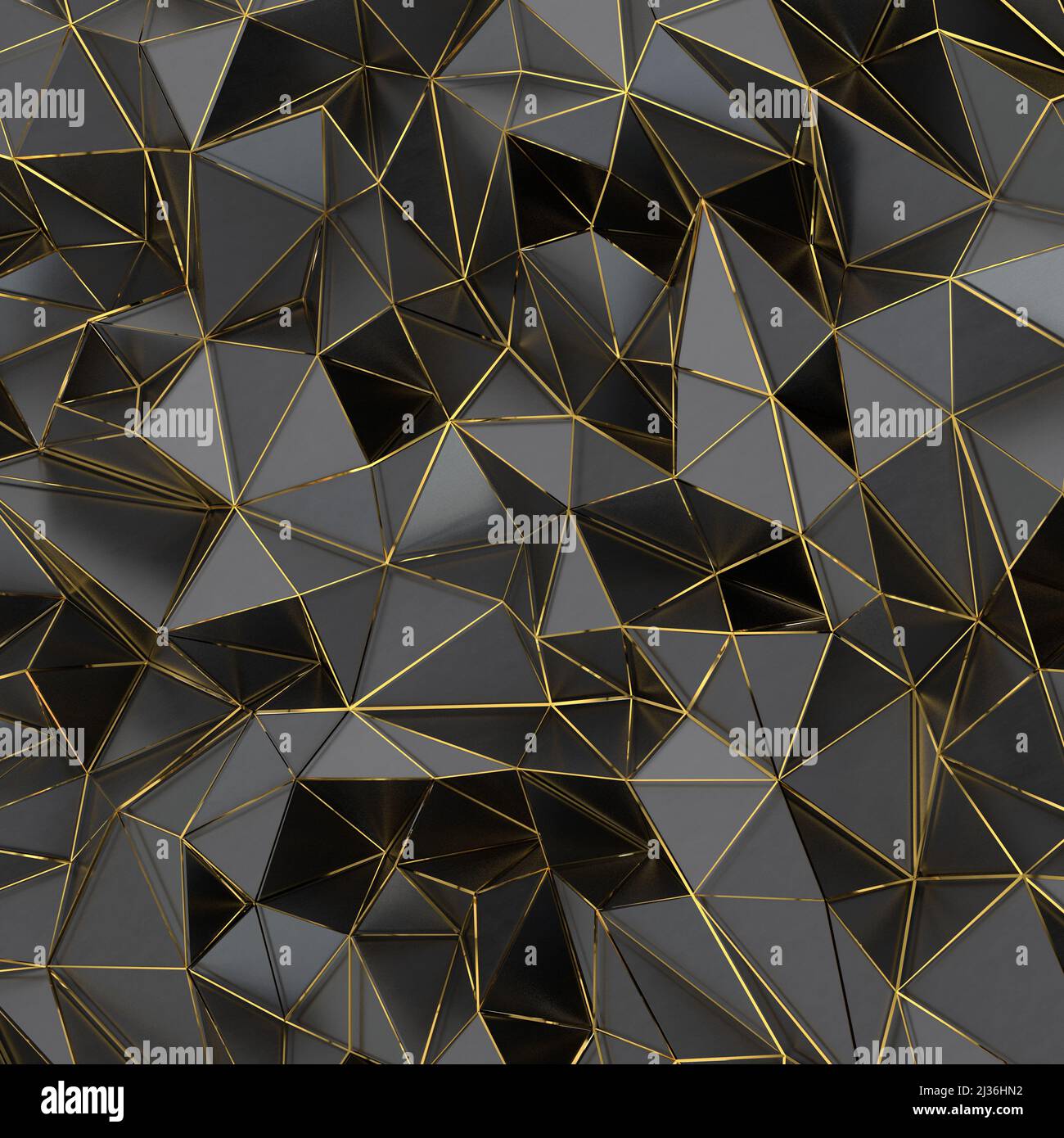 A 3d render abstract black background, premium Low polygon shapes, black background, dark ...
