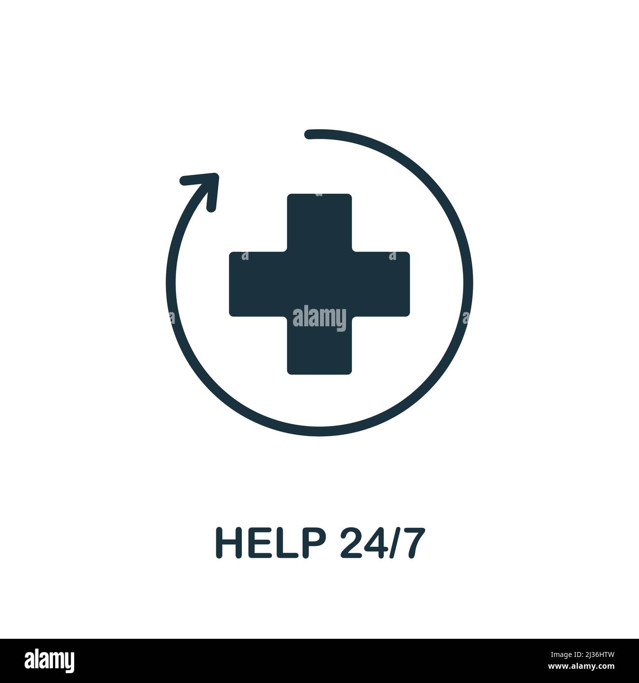 Help 24 7 icon. Simple element from healthcare collection. Creative ...
