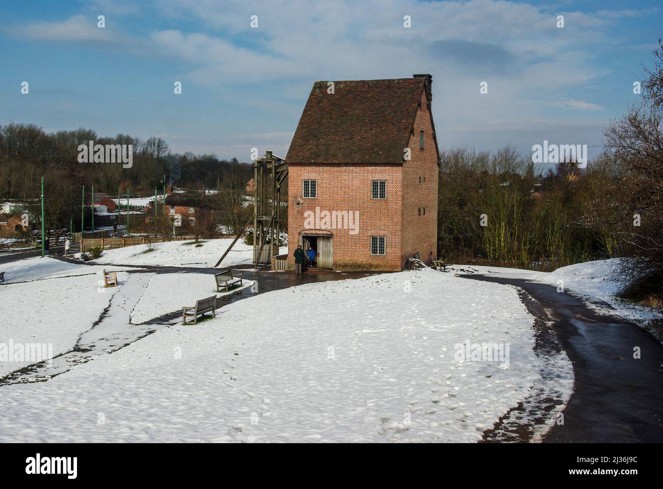 Black Country Living Museum in the snow, Dudley, UK; pictured the ...