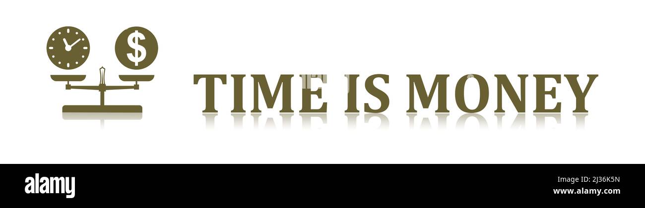 Illustration of a time is money concept Stock Photo - Alamy
