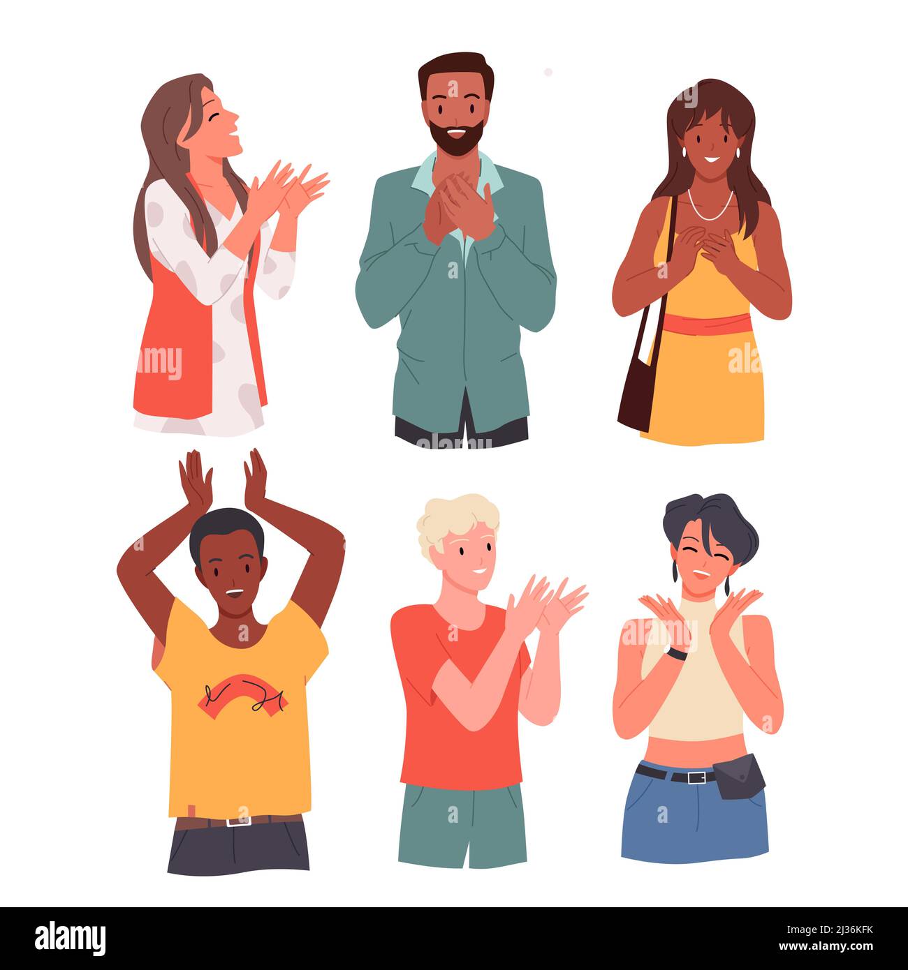 Set of happy positive people clapping hands Stock Vector Image & Art ...