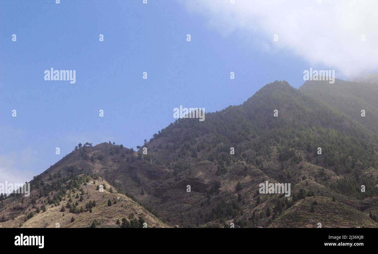 La Palma, landscape of western coastal part of the island, Tijarafe ...