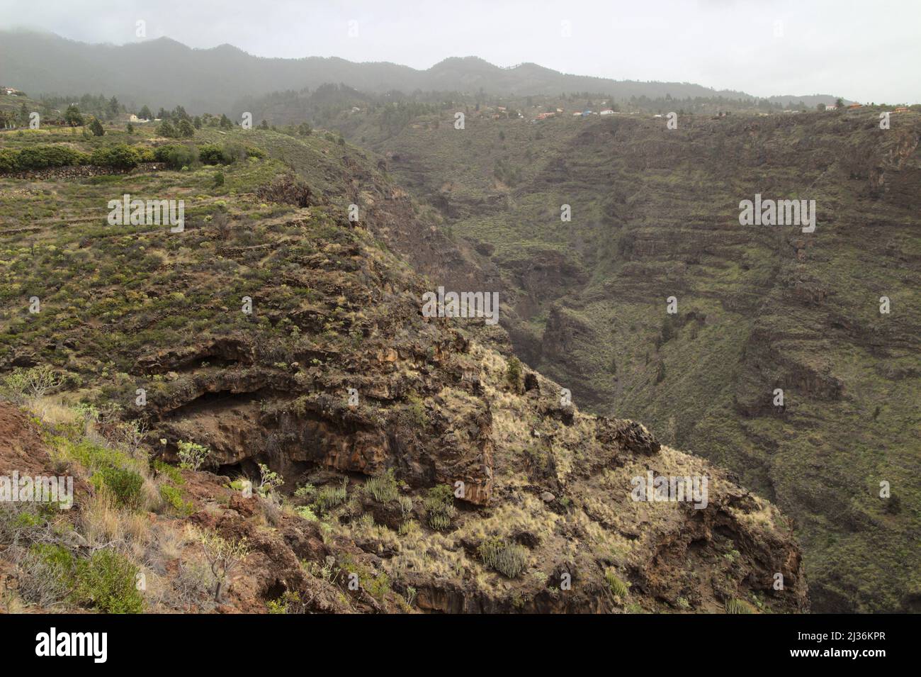 La Palma, landscape of western coastal part of the island, Tijarafe ...