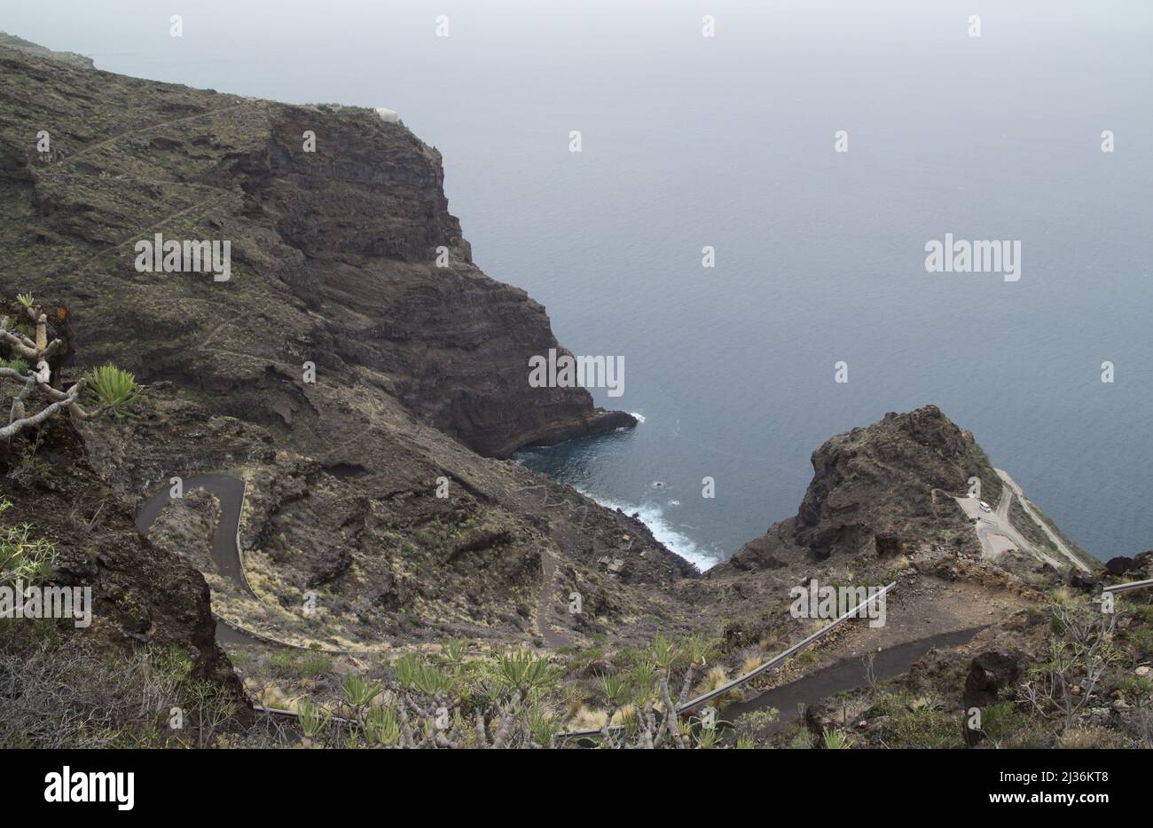 La Palma, landscape of western coastal part of the island, Tijarafe ...