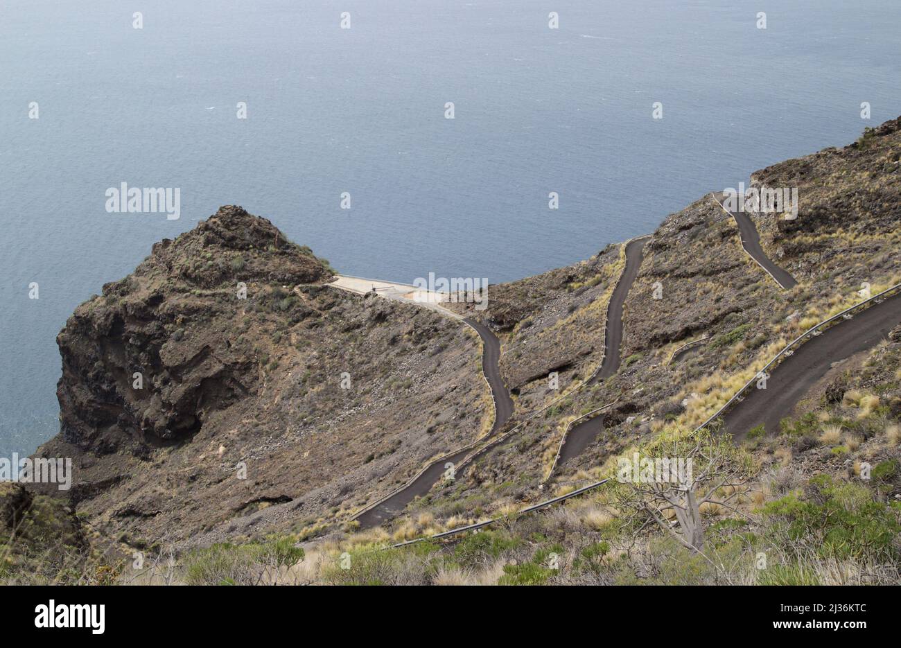 La Palma, landscape of western coastal part of the island, Tijarafe ...