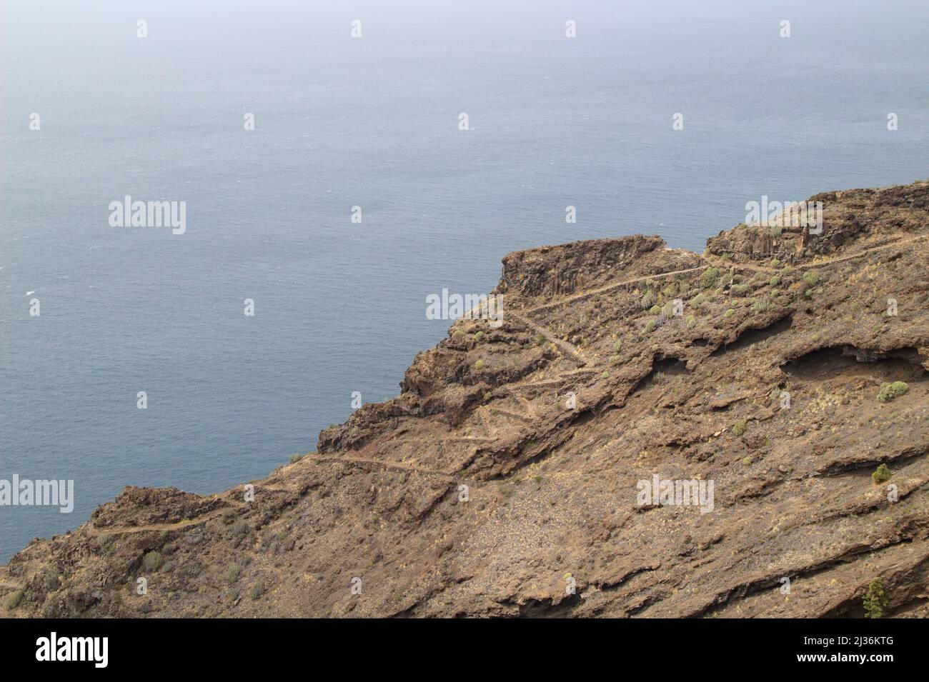 La Palma, landscape of western coastal part of the island, Tijarafe ...