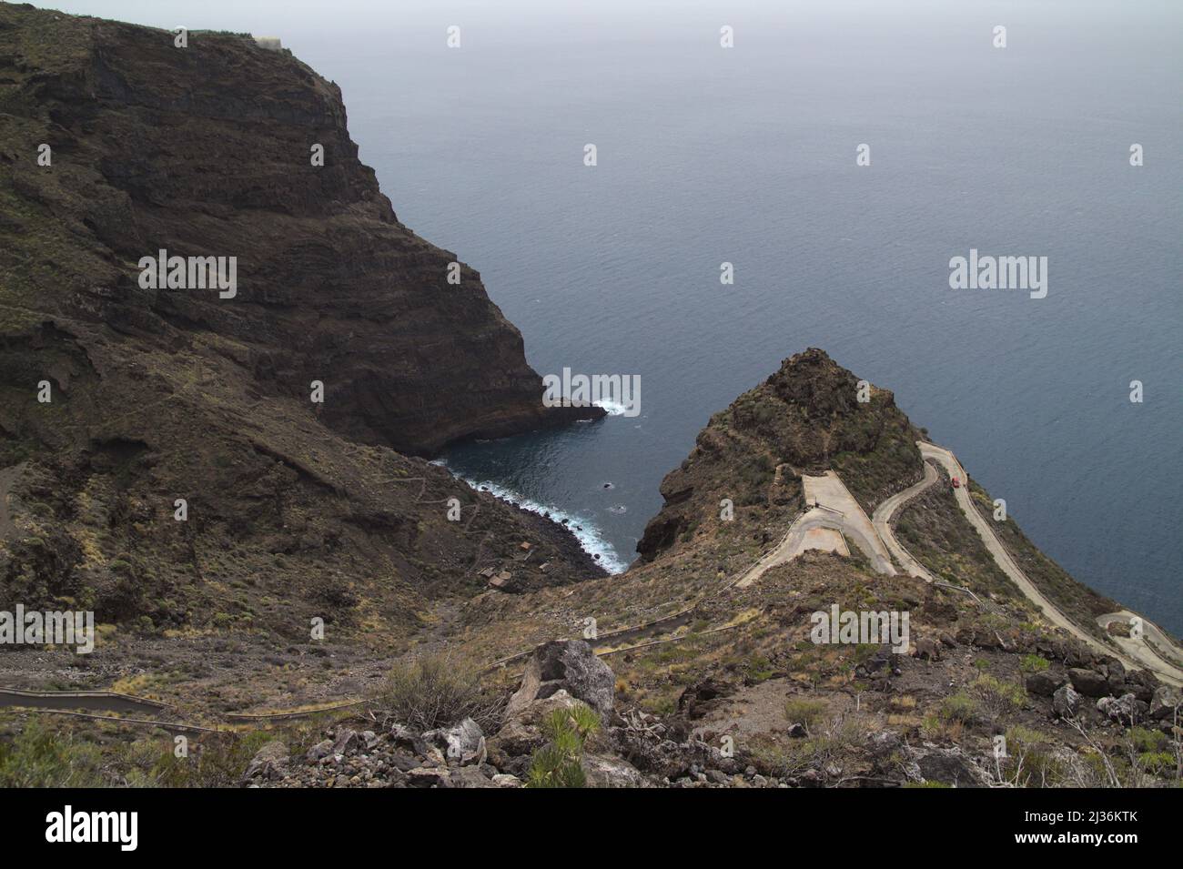 La Palma, landscape of western coastal part of the island, Tijarafe ...