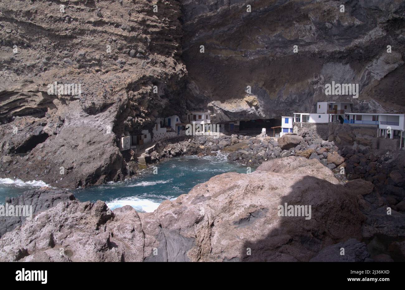 La Palma, landscape of western coastal part of the island, Tijarafe ...