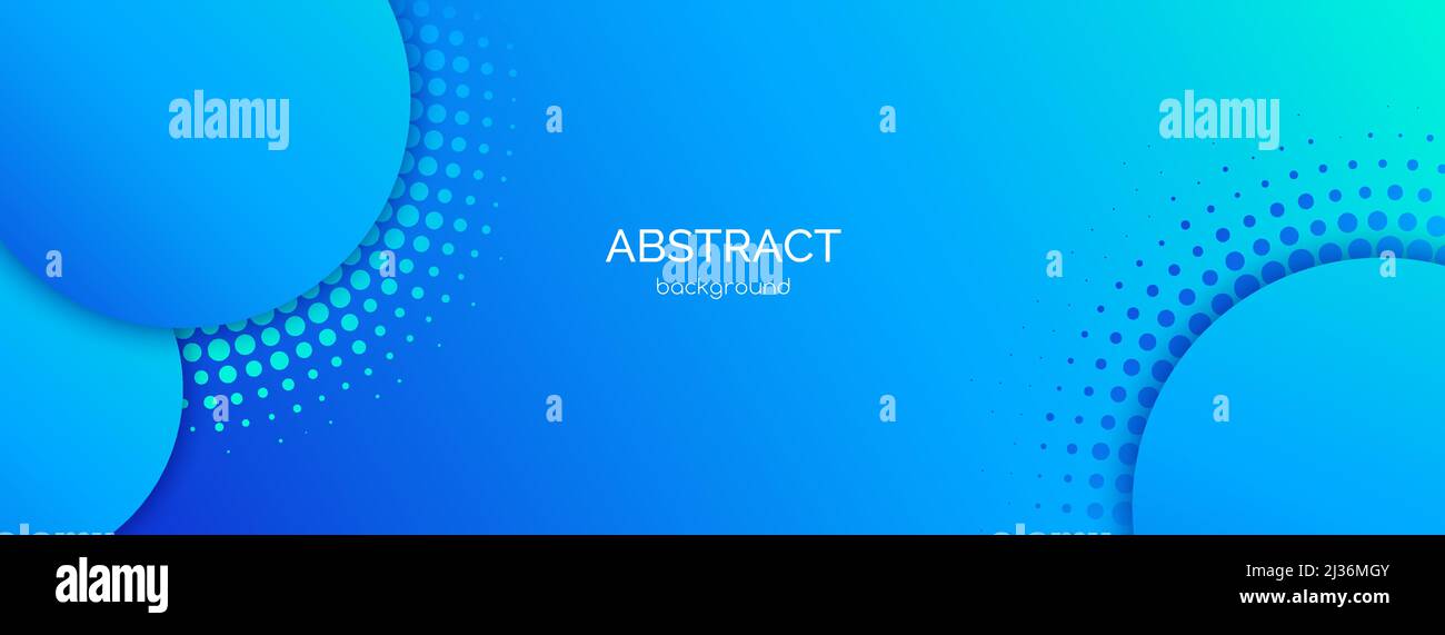 Blue abstract vector long banner template. Minimal business background ...