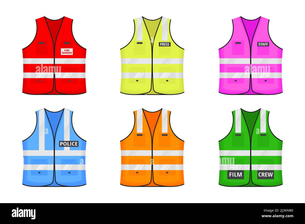 Safety reflective vest with label flat style design vector illustration ...