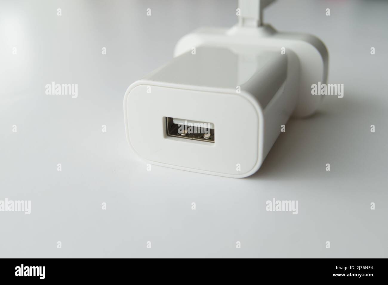USB Charging Plug in White Stock Photo - Alamy