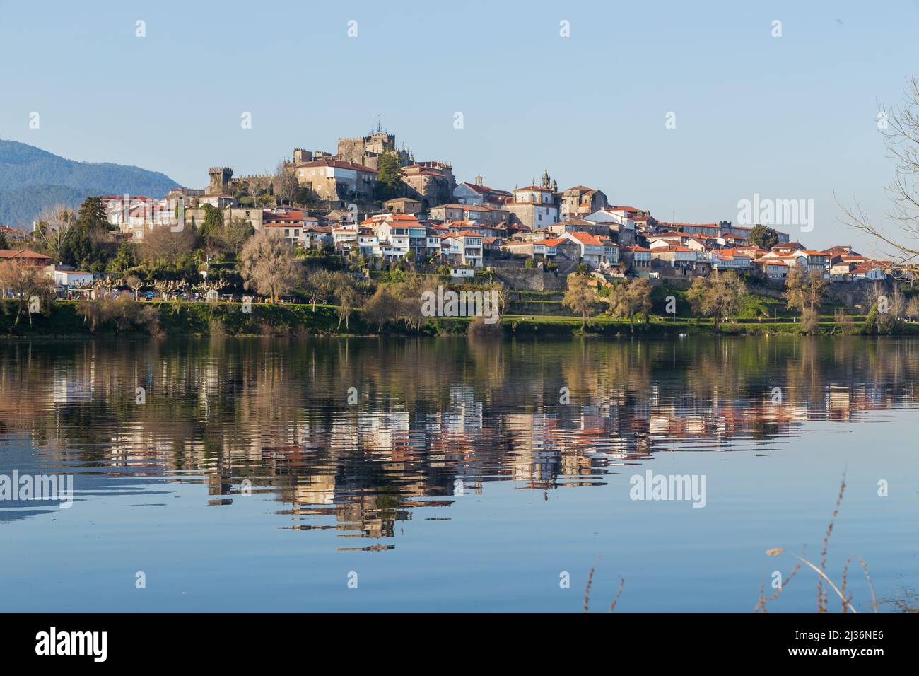 View of the River Minho from the International Bridge of Tui, Valenca ...