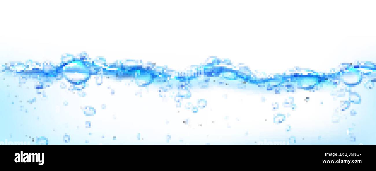 Boiling water abstract background with air bubbles on transparent ...