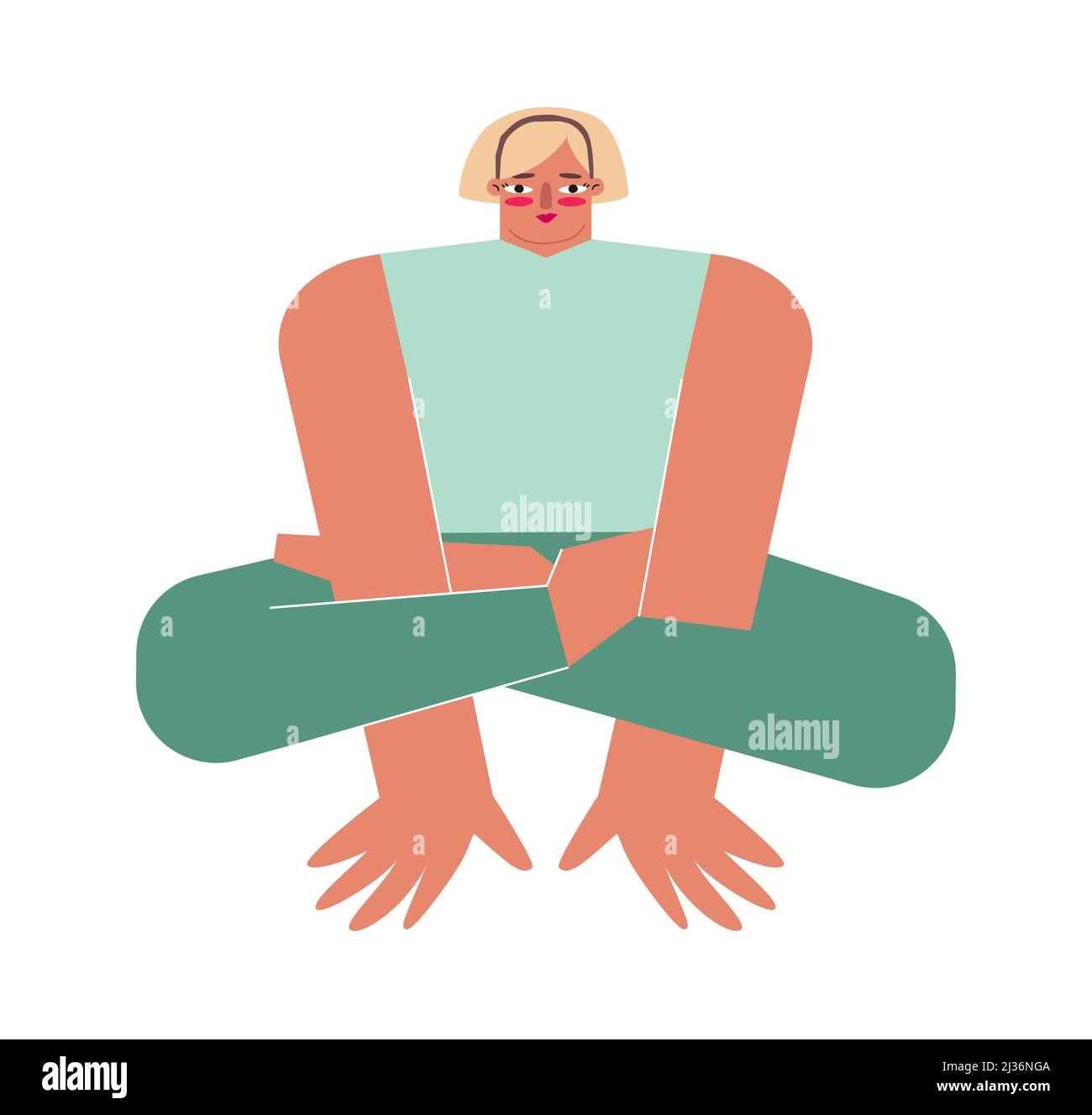 Happy adult blonde caucasian woman Stock Vector Images - Alamy