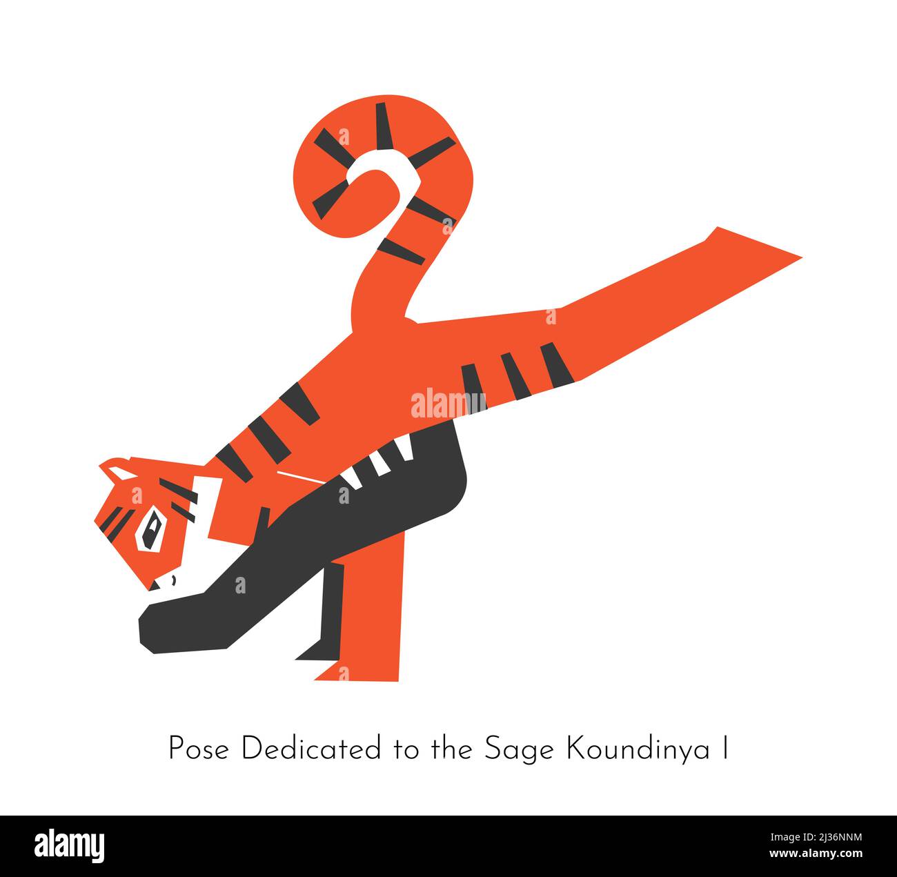 Vector concept with animal learning yoga practice - Eka Pada ...