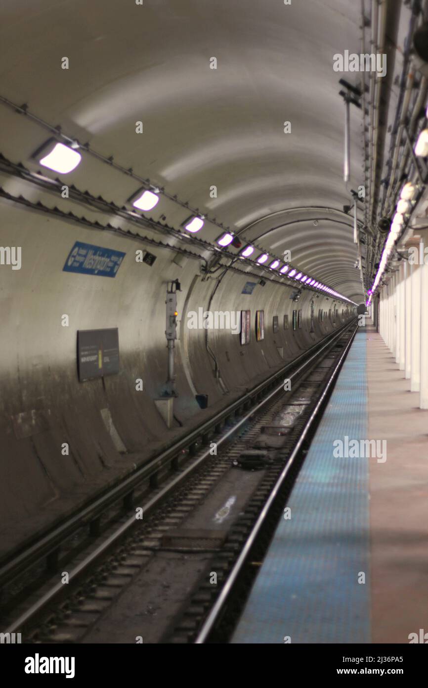 Interesting perspective view of the underground tunnel of the public ...