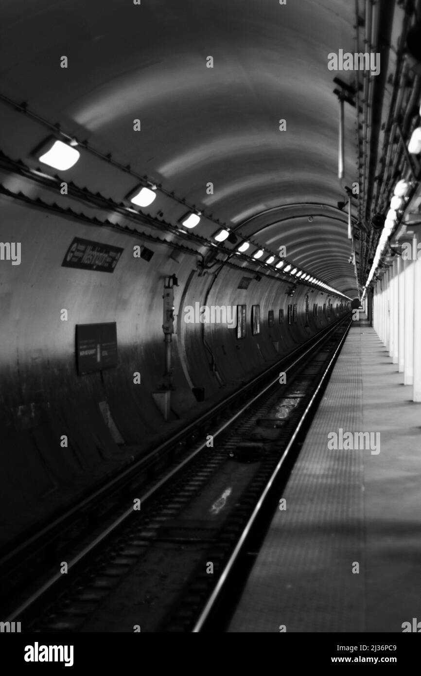 Interesting perspective view of the underground tunnel of the public ...