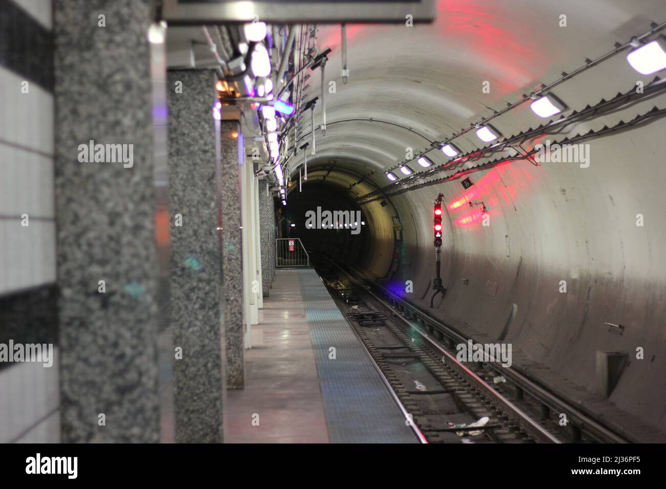 Interesting perspective view of the underground tunnel of the public ...