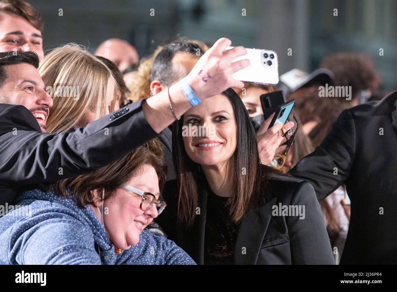 Laura Pausini attends the premiere of the film "Laura Pausini: Piacere ...