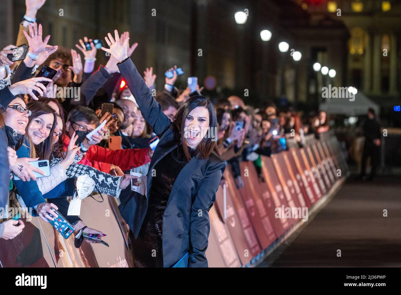 Laura Pausini attends the premiere of the film "Laura Pausini: Piacere ...