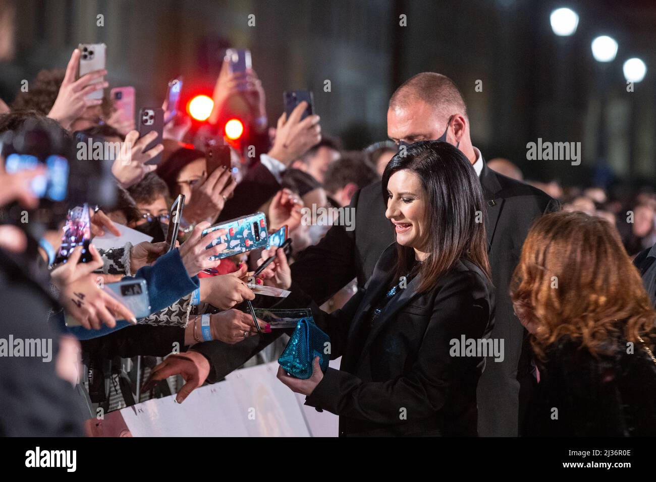 Laura Pausini attends the premiere of the film "Laura Pausini: Piacere ...