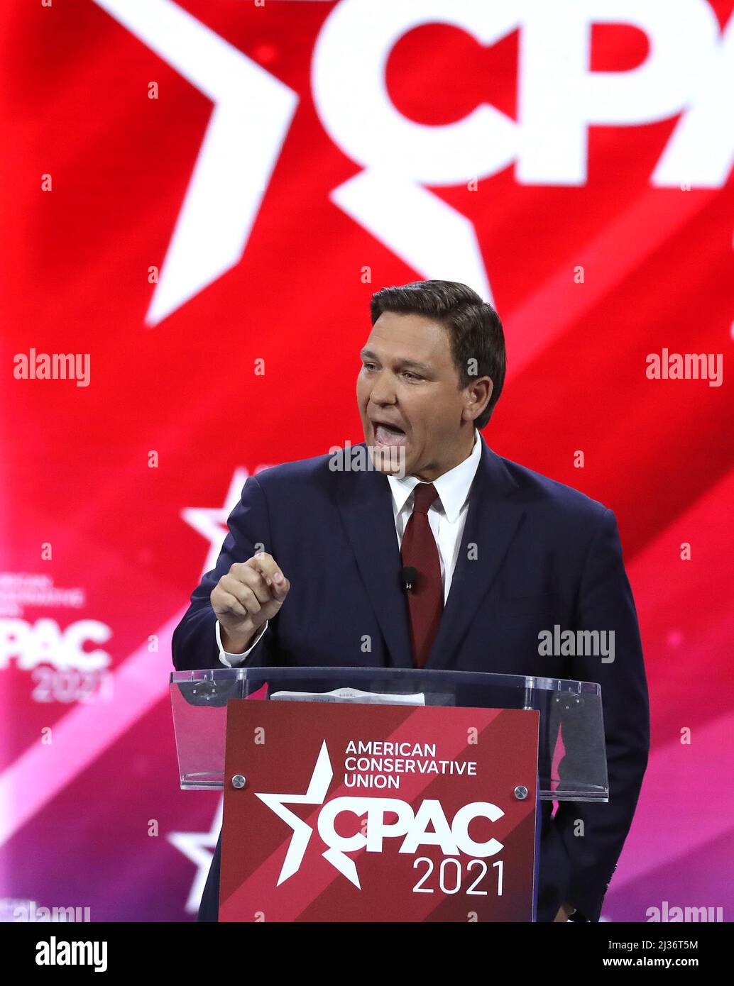 February 26, 2021, Orlando, Florida, USA: Florida Gov. Ron DeSantis ...