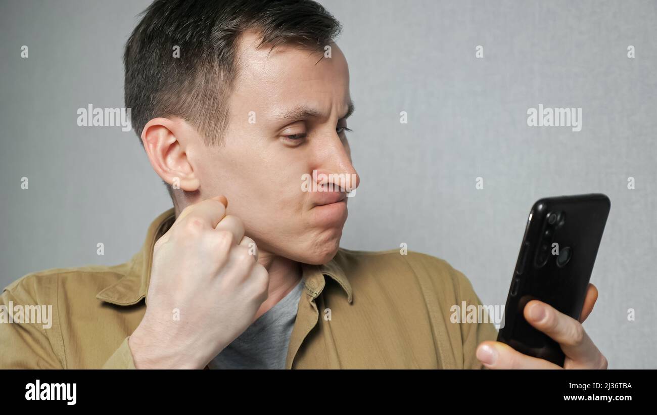 Angry young man after lose hi-res stock photography and images - Alamy