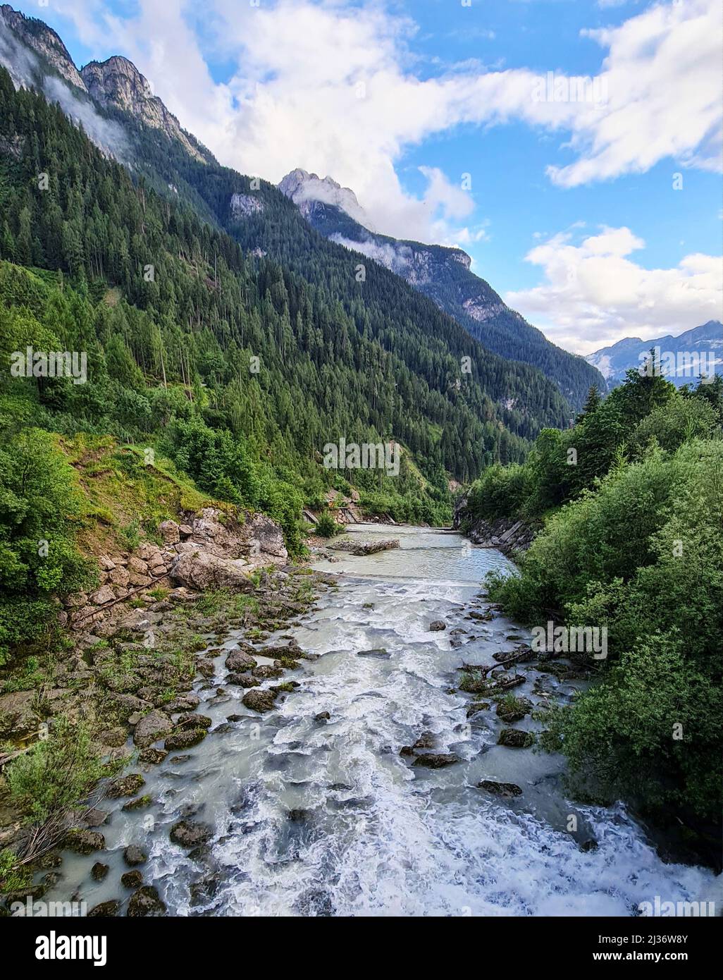 Water flowing through the mountains , beautiful nature background Stock ...