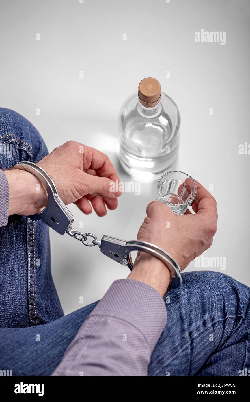 The concept of male alcohol addiction Stock Photo - Alamy