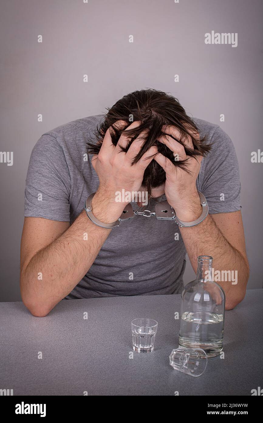 The concept of male alcohol addiction Stock Photo - Alamy