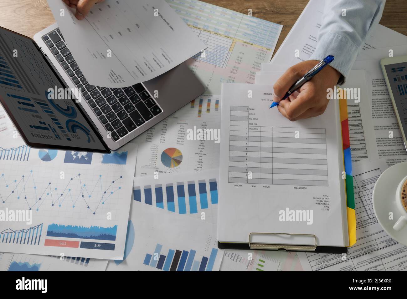 documentation database Businessman working signing contract working on ...