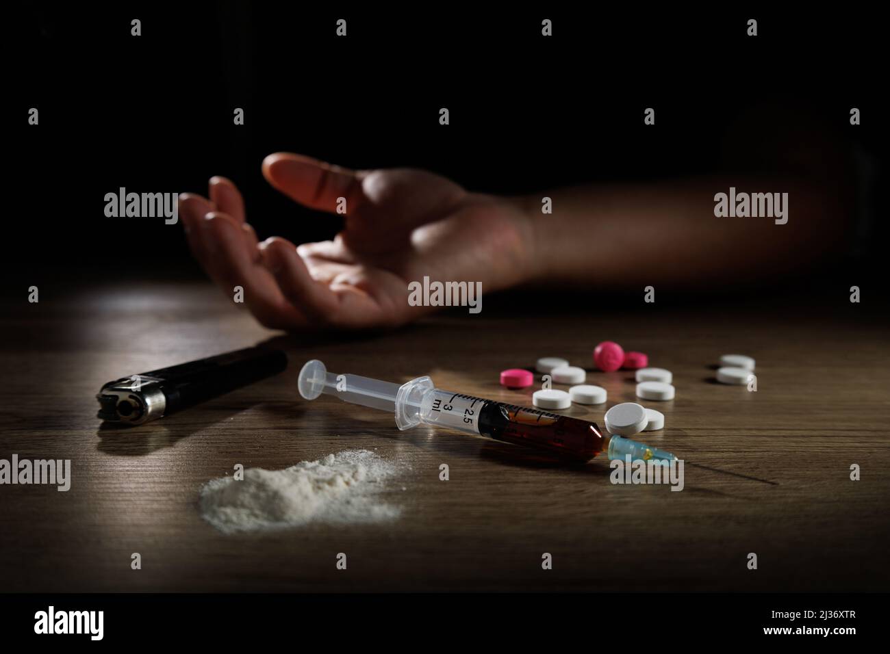 Stop drug addiction concept International Day against Drug syringe and ...