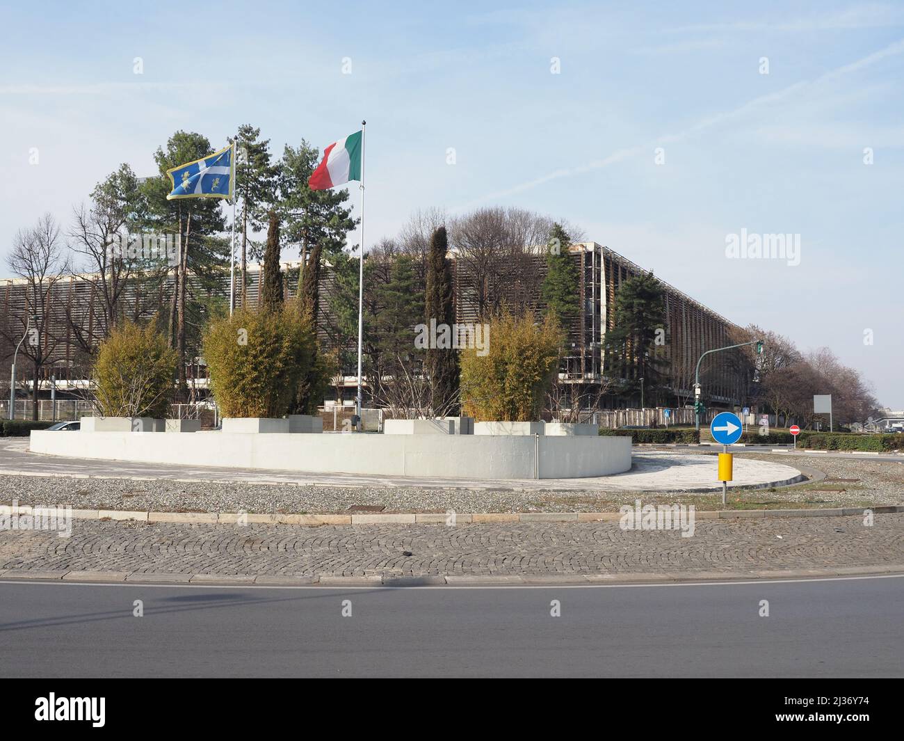 Ruins of Palazzo del Lavoro (translation Palace of Work) designed by ...