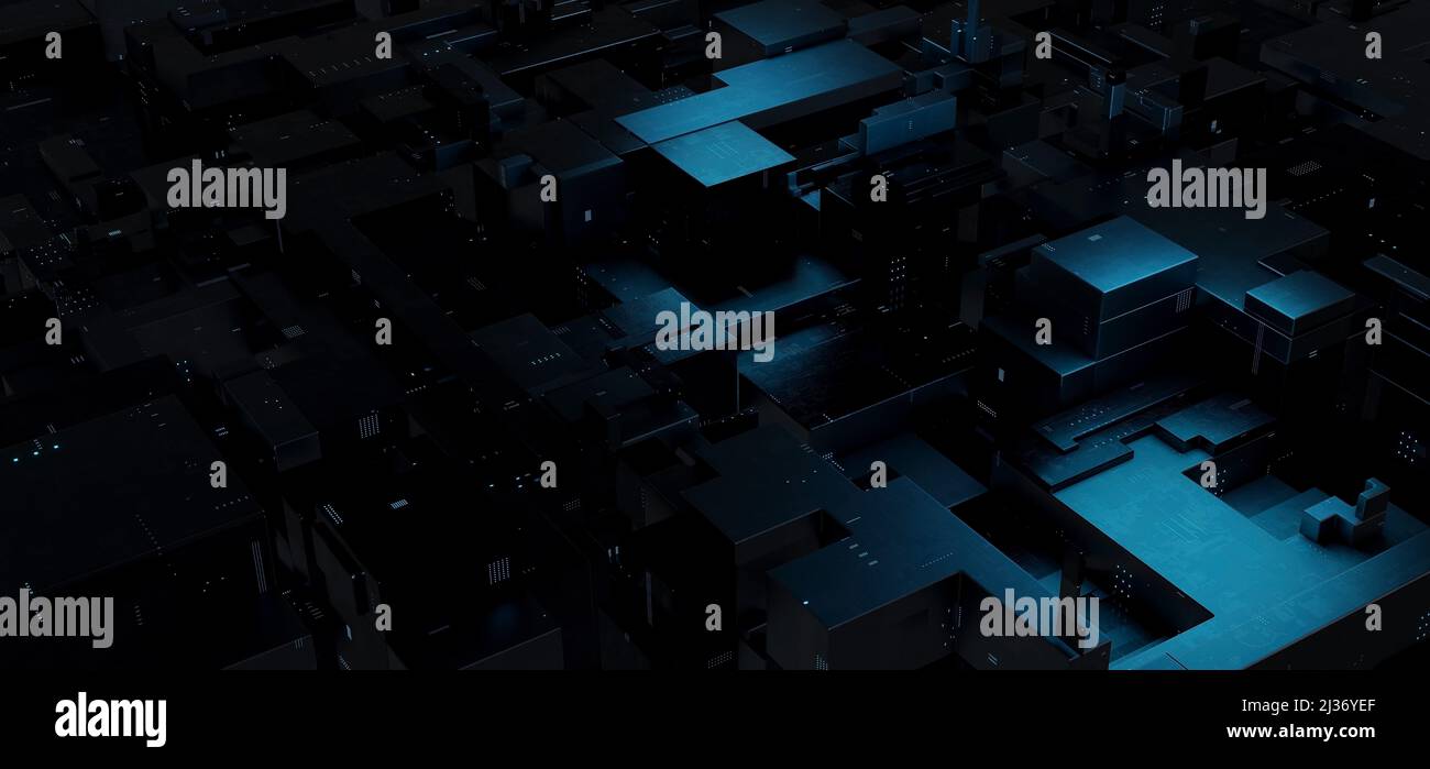 Innovative Cityscape Future Clean Blue Turquoise Colors Futuristic ...