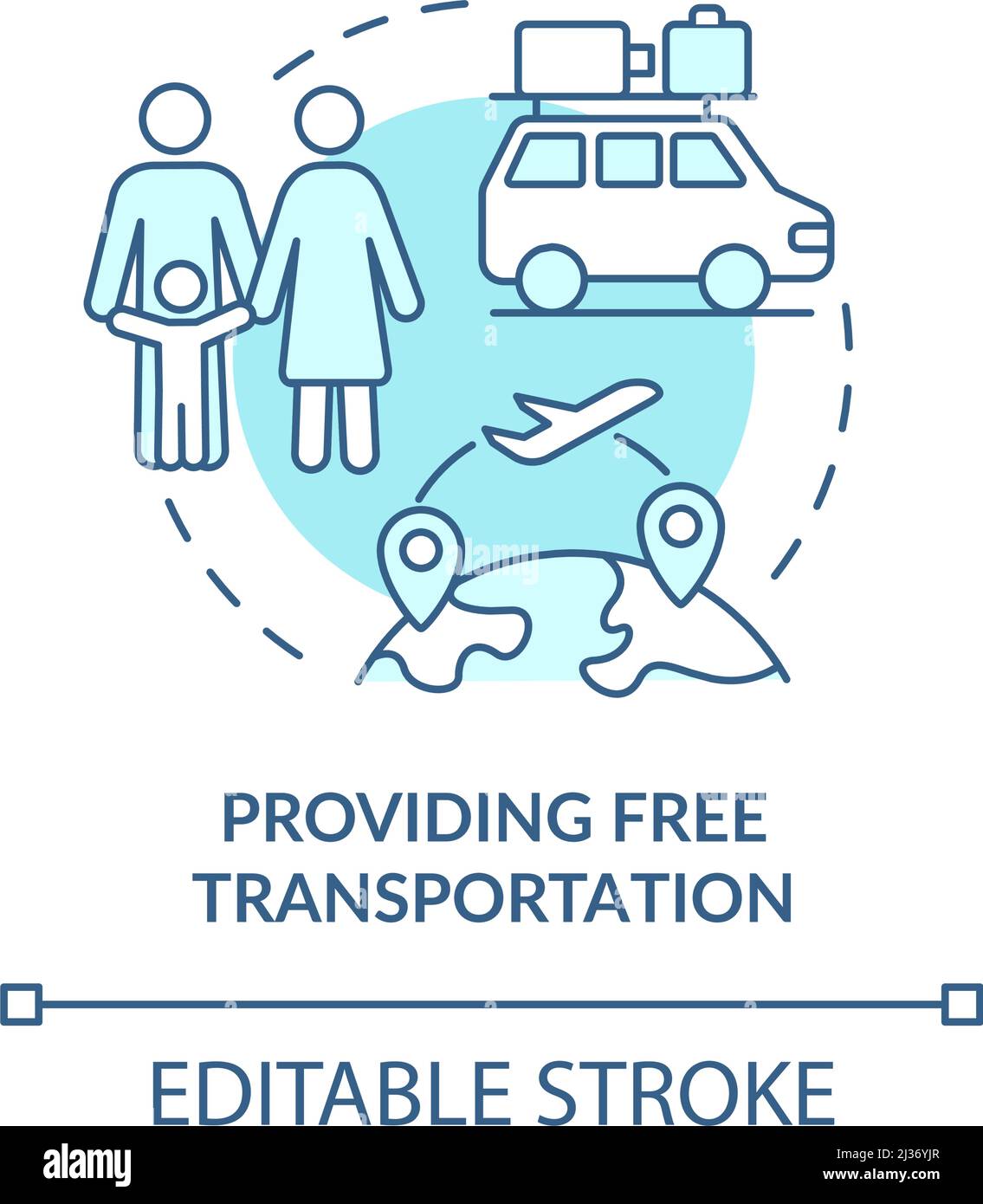 Providing free transportation turquoise concept icon Stock Vector Image ...